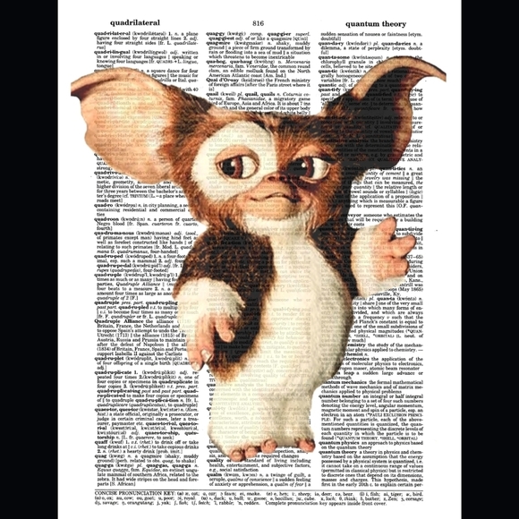 Handmade | Wall Decor | Gizmo Gremlins Retro 9s 80s Vintage Dictionary ...